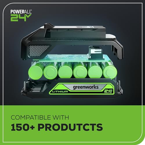 Greenworks 24V Brushless 1/2" Hammer Drill (530 in-lbs.) 2.0Ah Battery and Charger Included, DDG402