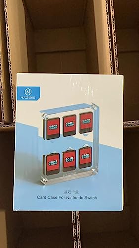Hagibis Game Card Case for Nintendo Switch, 6 Cartridge Slots Holder Protective Shockproof Display Cabinet, Transparent Acrylic Game Storage Box for Switch NS NX (6 Slots)
