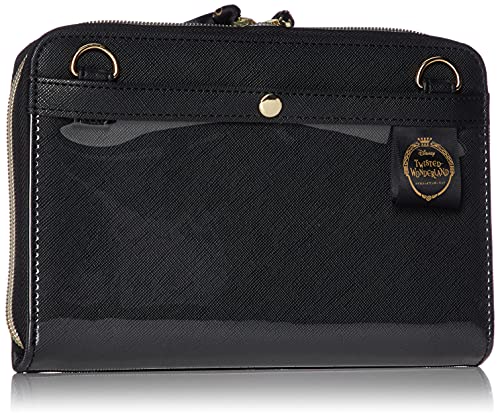 Disney Twisted Wonderland 0130 Women's Shoulder Bag, Mini Bag, Crossbody Bag, Water Repellent, Synthetic Leather, Lightweight, Small, Logo, Multi-functional, Smartphone, Black (MTW-147)