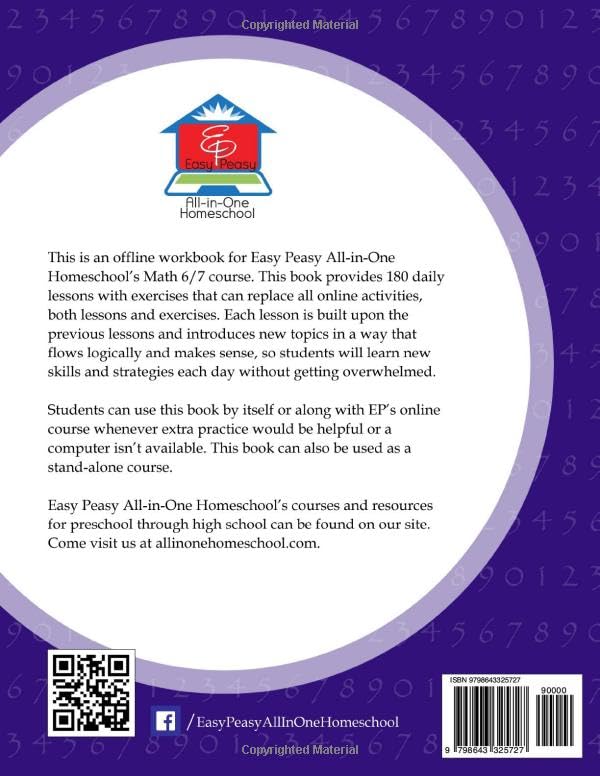 EP Math 6/7 Workbook: Part of the Easy Peasy All-in-One Homeschool