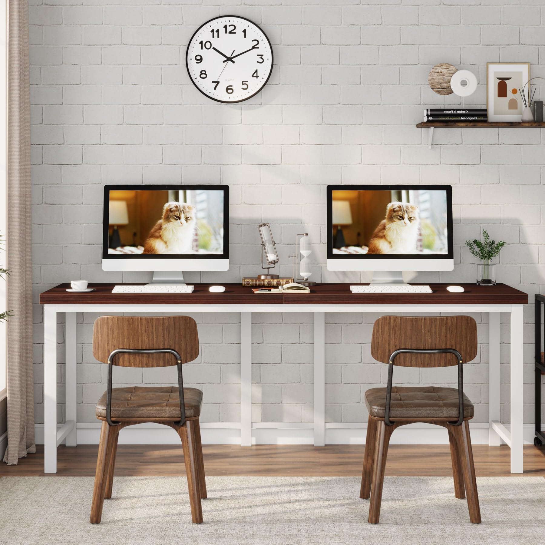 Tribesigns 78.7 inch Double Computer Desk, Extra Long 2 Person Desk Workstation, Large Office Desk Study Writing Table for Home Office