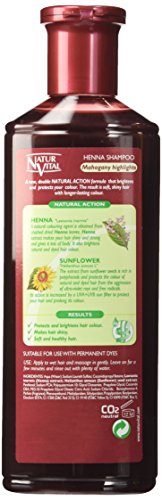 Hair Shampoo Henna Red (Mahogany) - Colour and Shine - 300 Ml / Natural & Organic