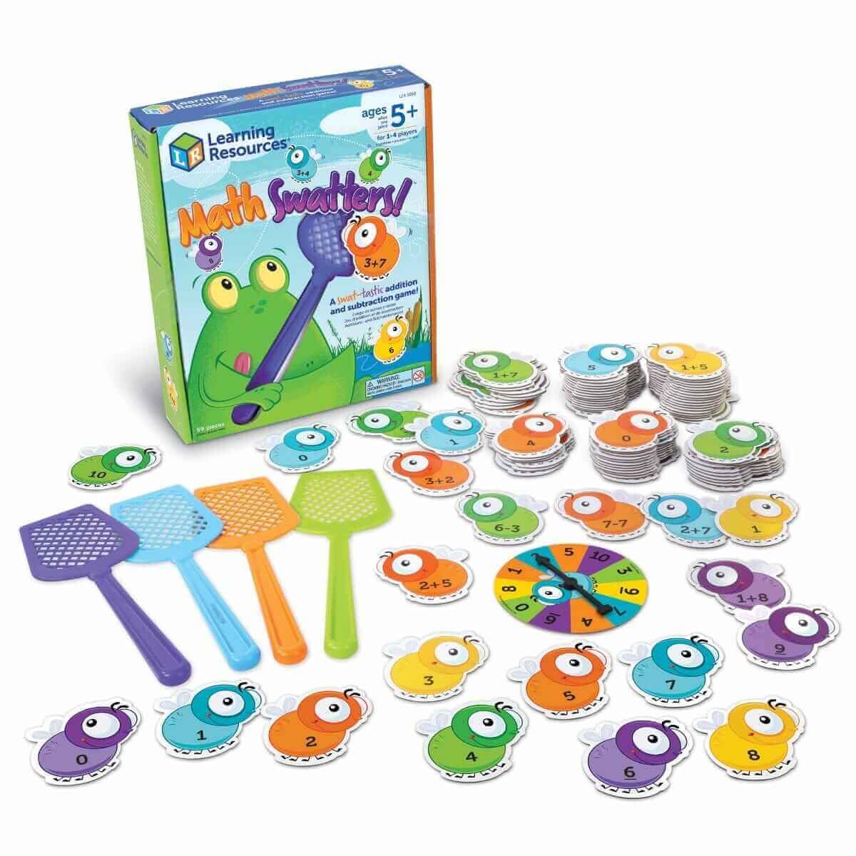 Learning Resources Mathswatters, Addition & Subtraction Game, Math Games for Kids, Educational Games, Preschool Math, Montessori, 99 Pieces, Age 5+