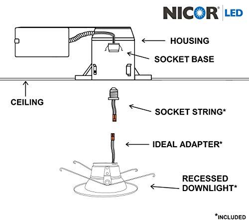 NICOR Lighting DLR565121203KWH LED Downlights, 1 Count (Pack of 1), White