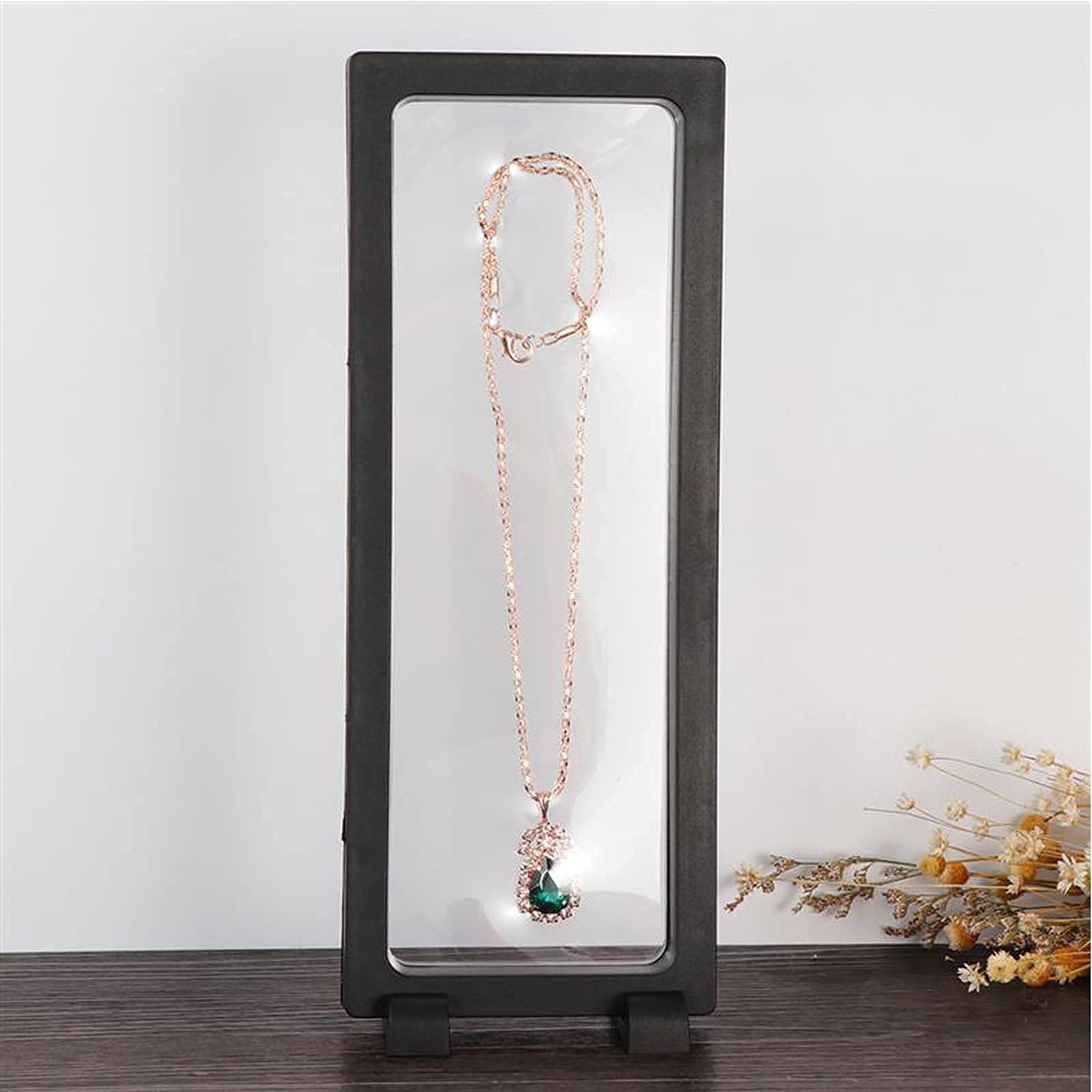 Dicunoy 6 PCS 3D Floating Display Case, Coins Display Stand Holder for Jewelry, Large Suspension Money Frame Box for Dollar Bill, Medallions, Fossils, Rocks, Stamps, 9" x 3.54" x 0.75"