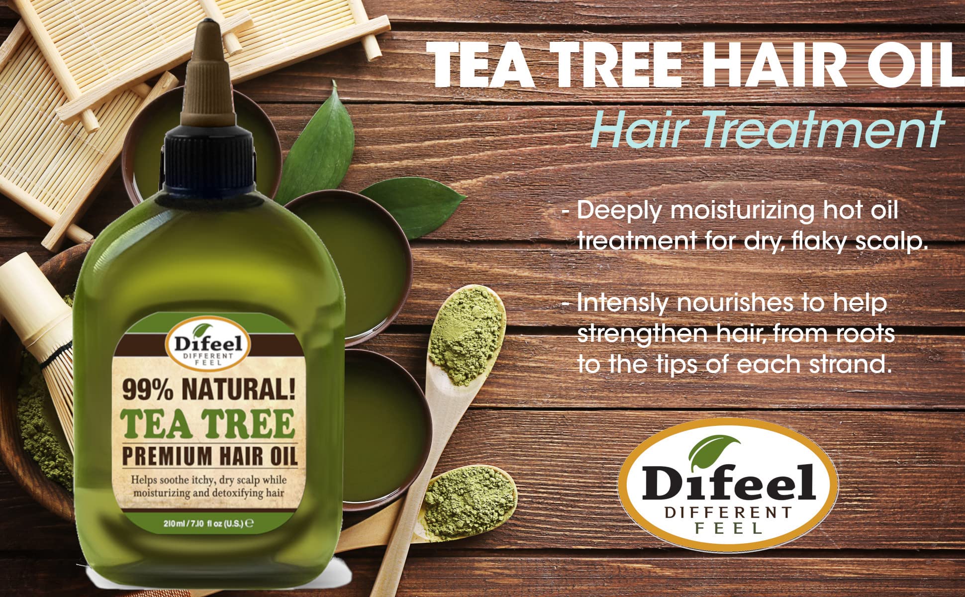 Difeel Premium Natural Hair Oil - Tea Tree Oil for Dry Scalp 7.1 Ounce