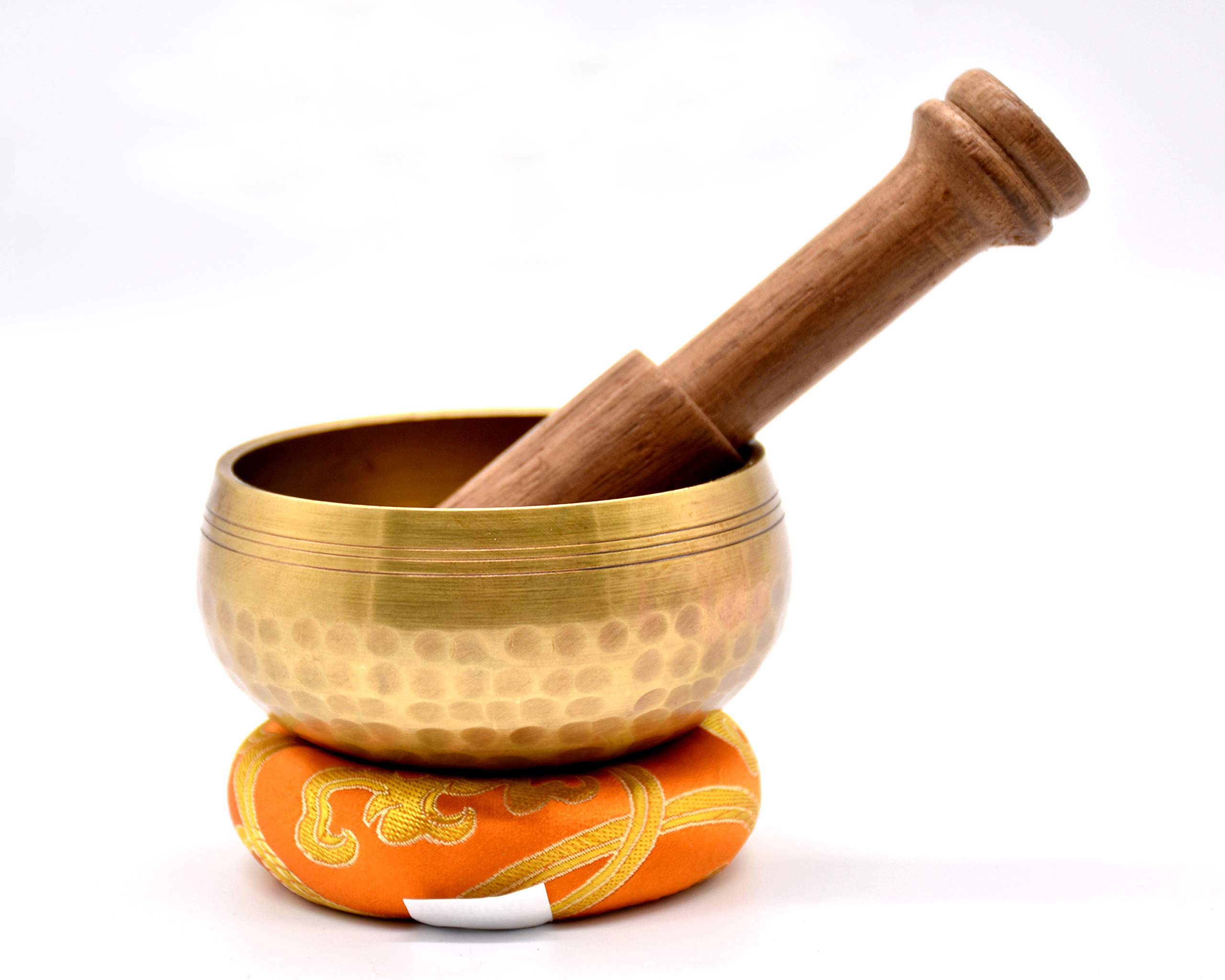 Hand beaten Tibetan Singing Bowl gift set - Yoga Chime - Meditation Bowls- Tibetan Bell - Handcrafted in Nepal - Free Mallet cushion