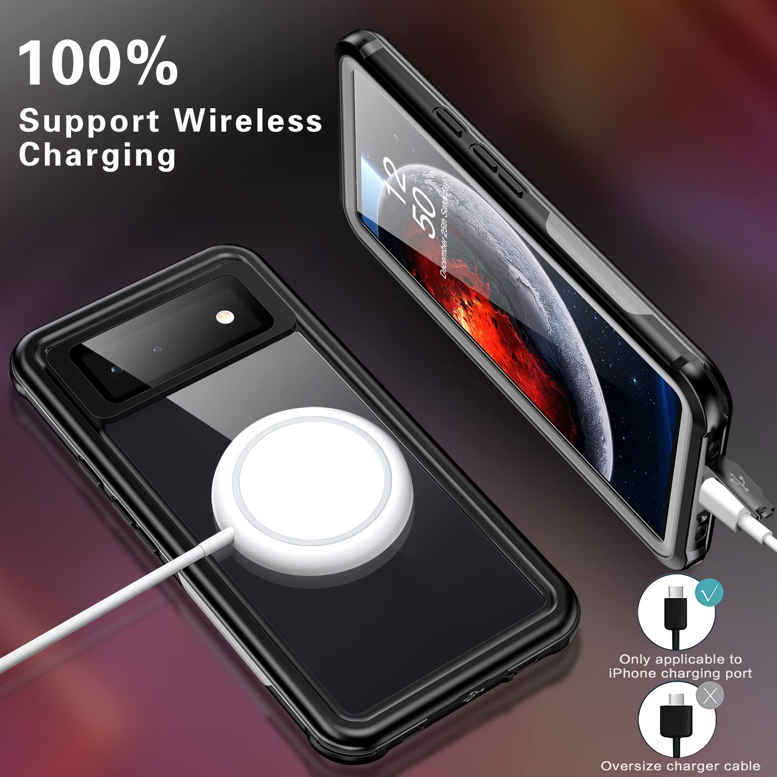 ANTSHARE for Google Pixel 6 Case Waterproof, Pixel 6 Case with Built in Screen Protector Heavy Duty Protective Shockproof IP68 Underwater Clear Case for Google Pixel 6 5G