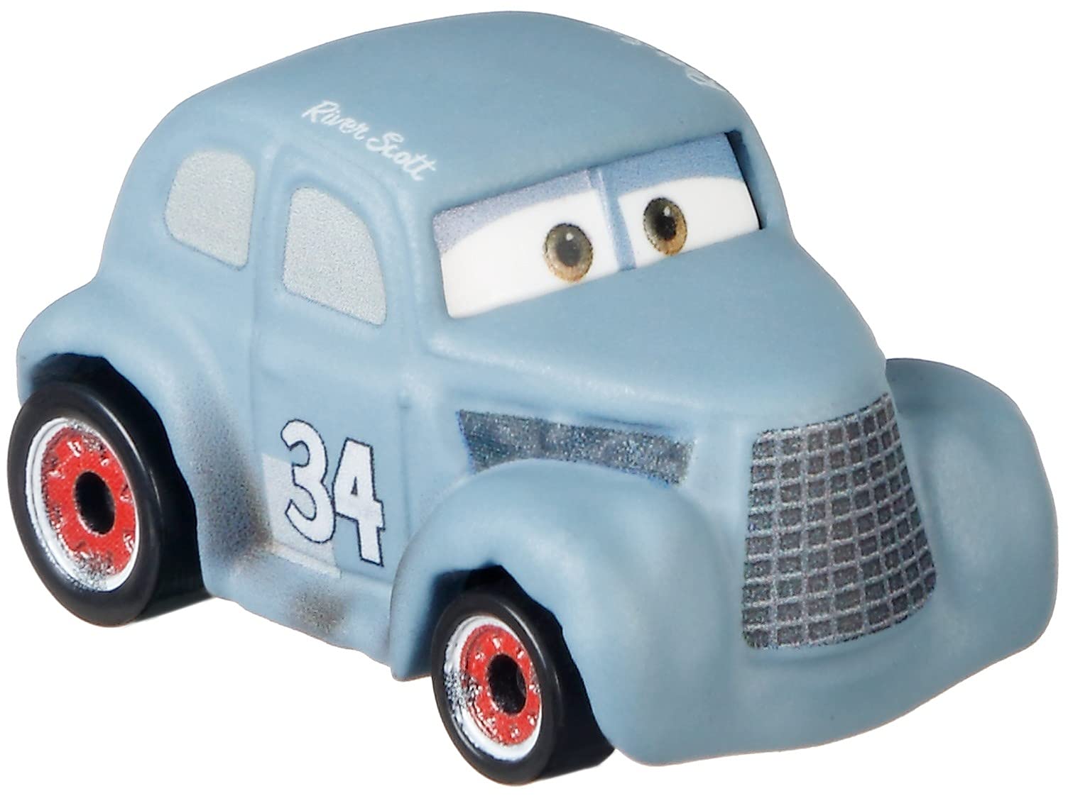 Disney Pixar Cars Mini Racers Pack of 3, [Cotter Pin Series] Hot Rod Smokey, River Scott, and Lightning McQueen