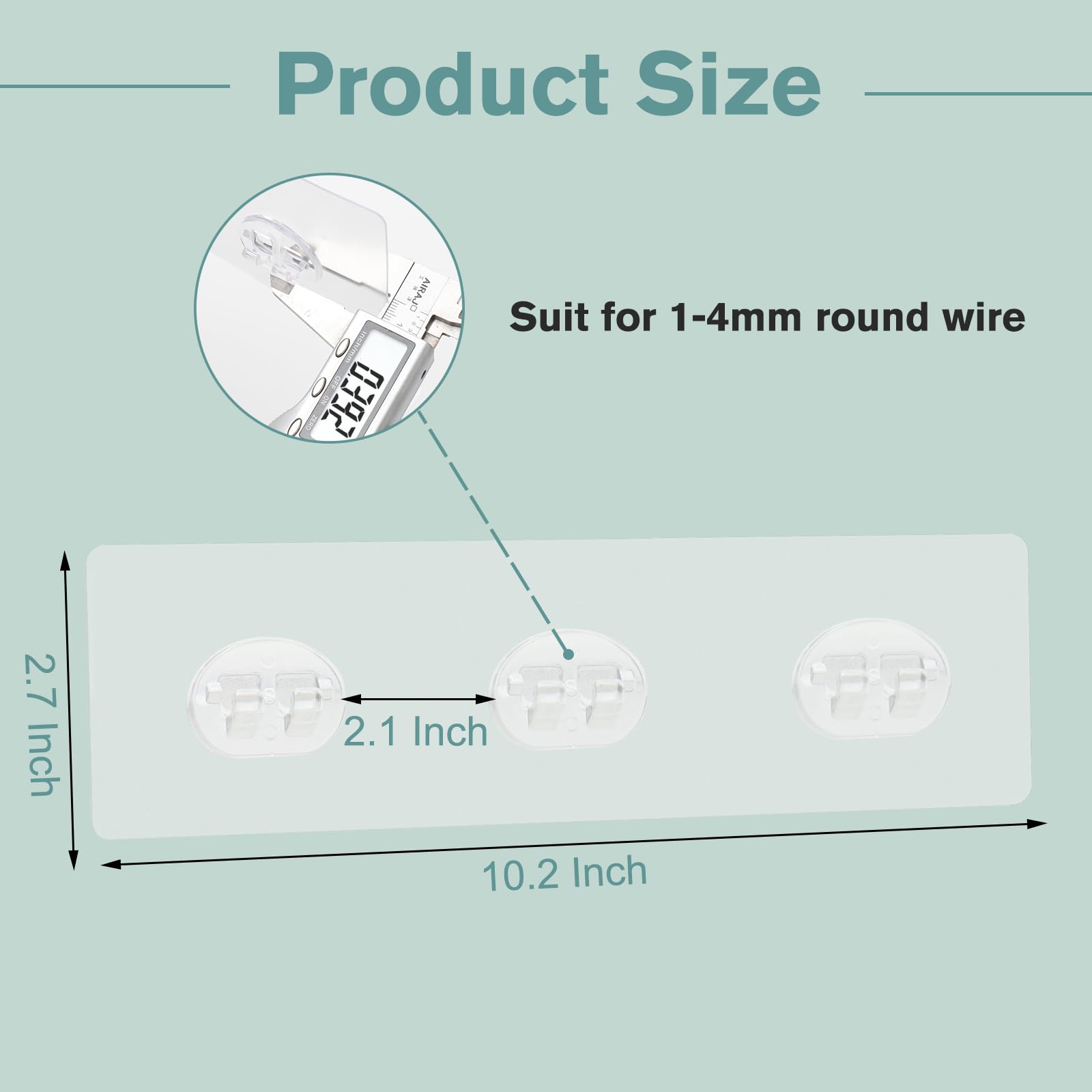 Qiic 4 PCS Shower Caddy Adhesive Replacement Hook, No Drilling Transparent Heavy Stick Hook for Shower Caddy, Bathroom Storage Shelves and Kitchen Racks, Size: 10.2 * 2.7in