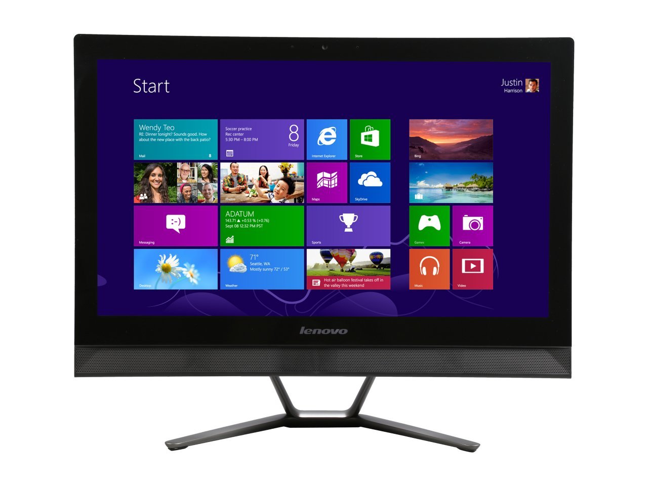 Lenovo C50-30 F0B1007QUS - All-in-One PC / 23" Multi-Touch Screen / Intel Core i3 4005U (1.70GHz) / 4GB DDR3 RAM / 500GB 7200RPM HDD / Windows 8.1