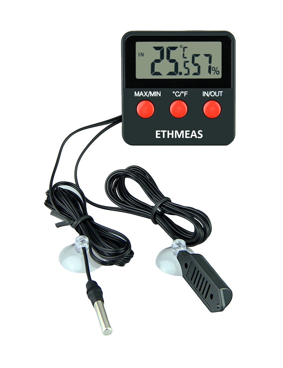 ETHMEAS Digital Thermometer and Hygrometer for Reptiles Terrarium pet keeping, Digital Indoor Outdoor Temperature Gauge and Humidity