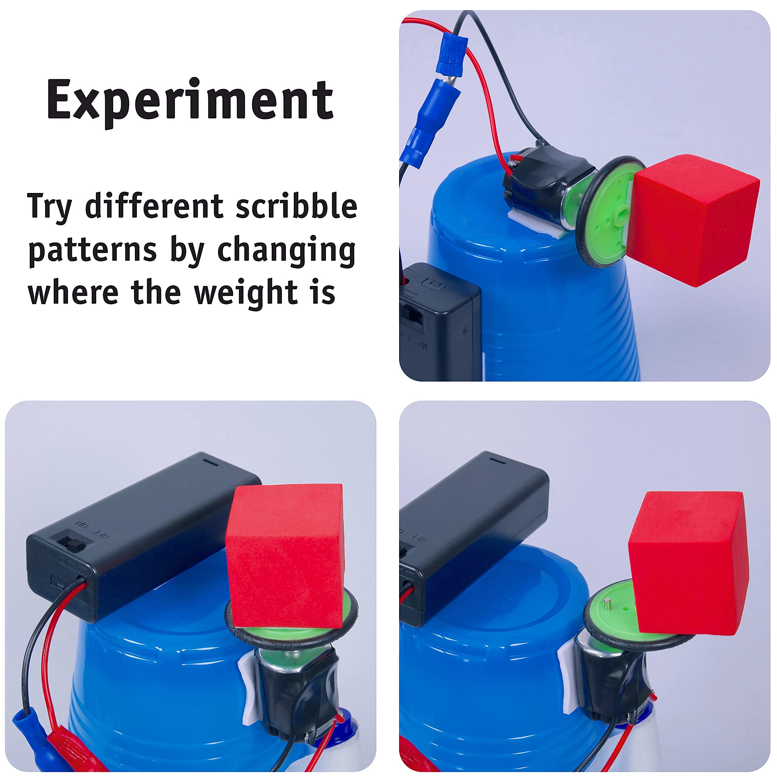 DIY Doodling Scribble Bot Kit β Bulk Pack of 10 Motorized Art Robot Projects for Kids - STEM & STEAM Learning Activity