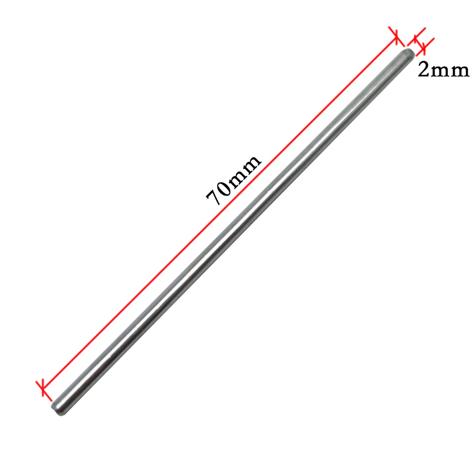 EUDAX 100Pcs STEM Toys Shaft Round Rod Axles for DIY Toy RC Car Boat Helicopter Model Part (2mmx70mm)