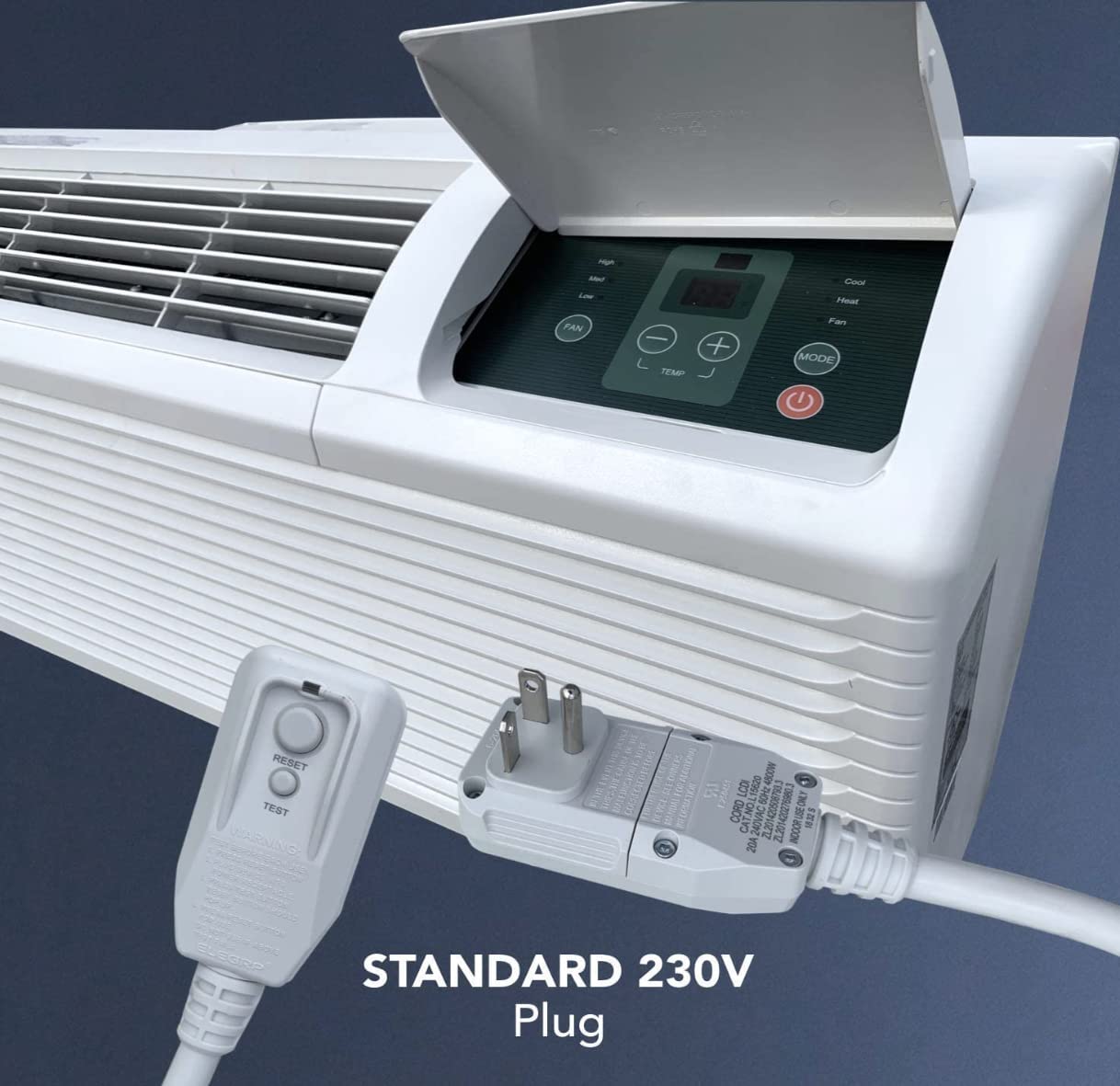 Cooper & Hunter 12,000 BTU PTAC Packaged Terminal Air Conditioner with 3.5 kW Electric Heater and Electric Cord