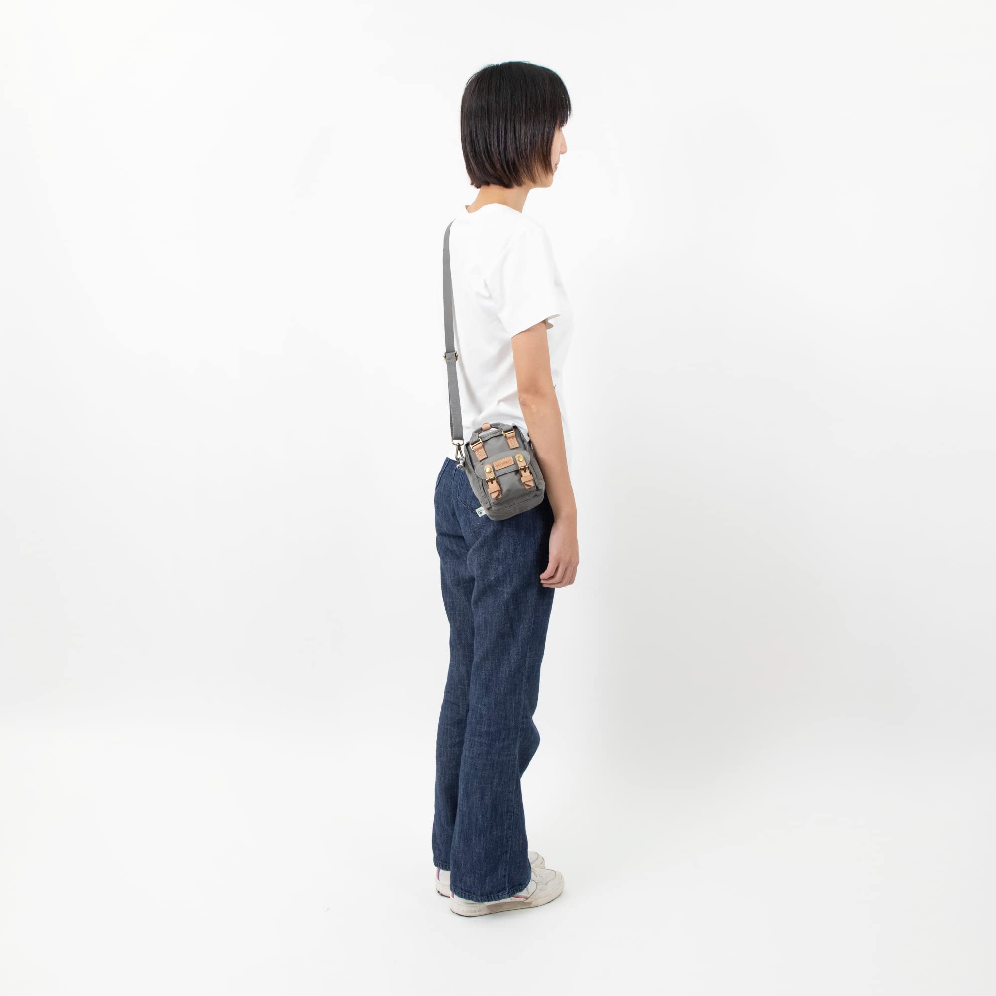 Doughnut Macaroon Tiny Reborn series 1L Women Girl Casual Crossbody Cell Phone Bag Purse Handbag (Grey)