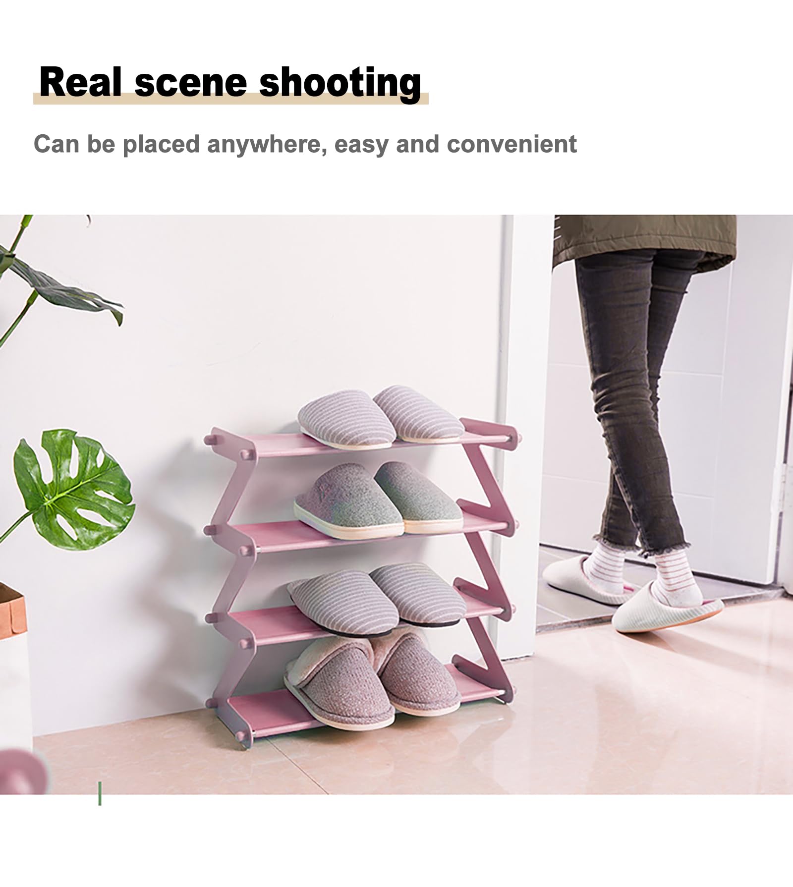 BOOMWAY MAR 2 Packes Mini Shoe Rack, Organize Your Little One's Shoes with This Cute Z-Shaped Kids Shoe Rack!