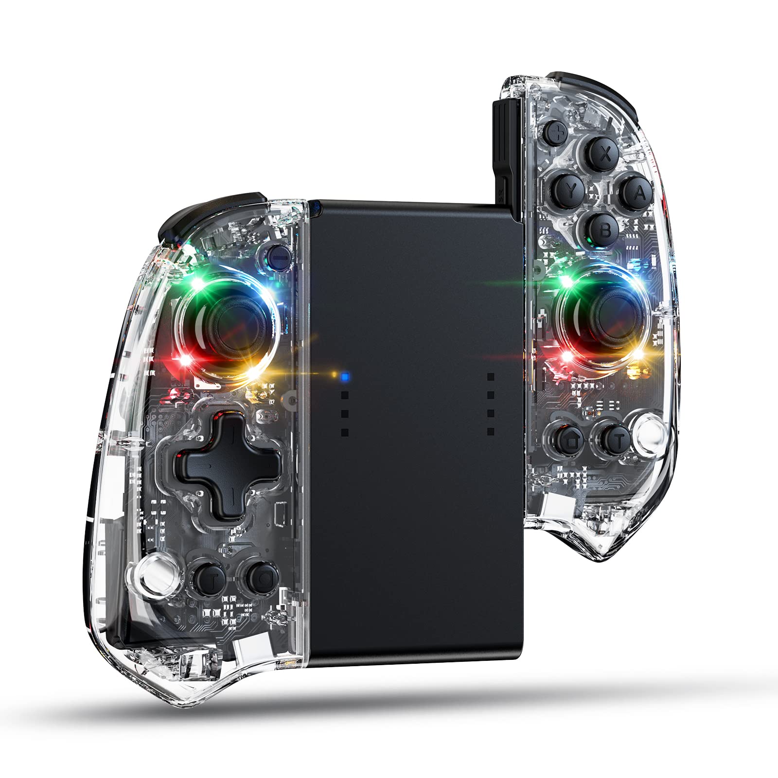 DOYOKY Wireless Game Controller, Bluetooth Controller for PC/Android/Steam/Switch, PC Controller with LED Backlight, Gamepad with Turbo/6-Axis Gyro/Dual Motors (with Phone Bracket)