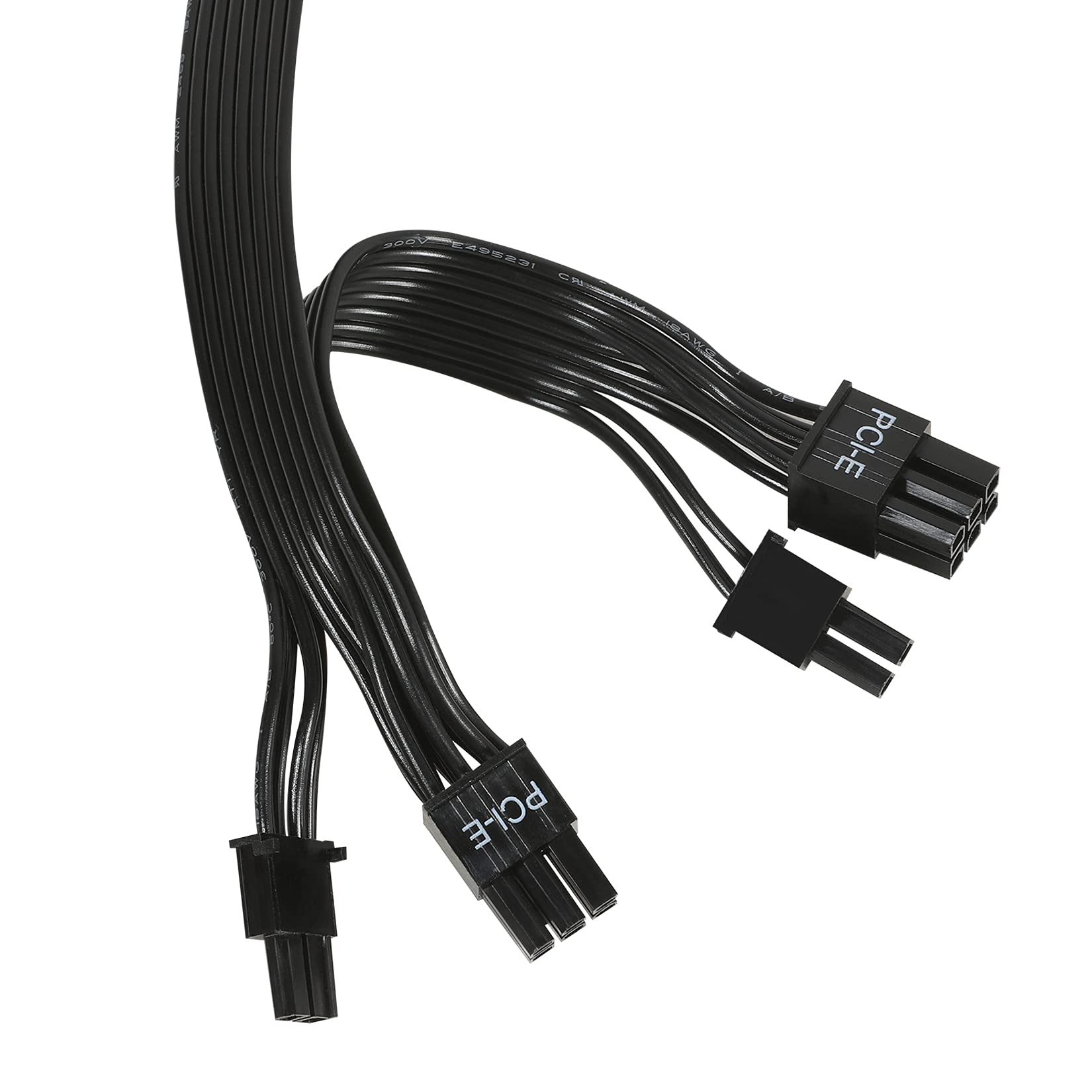 Certusfun PCIE Cable for EVGA, 65CM Male to Male 8 Pin to Dual 6+2 Pin GPU Power Cable for EVGA G+ G2 G3 G5 G6 GA GM GT P2 P3 P5 P6 P+ T2 T3 (65cm+15cm)