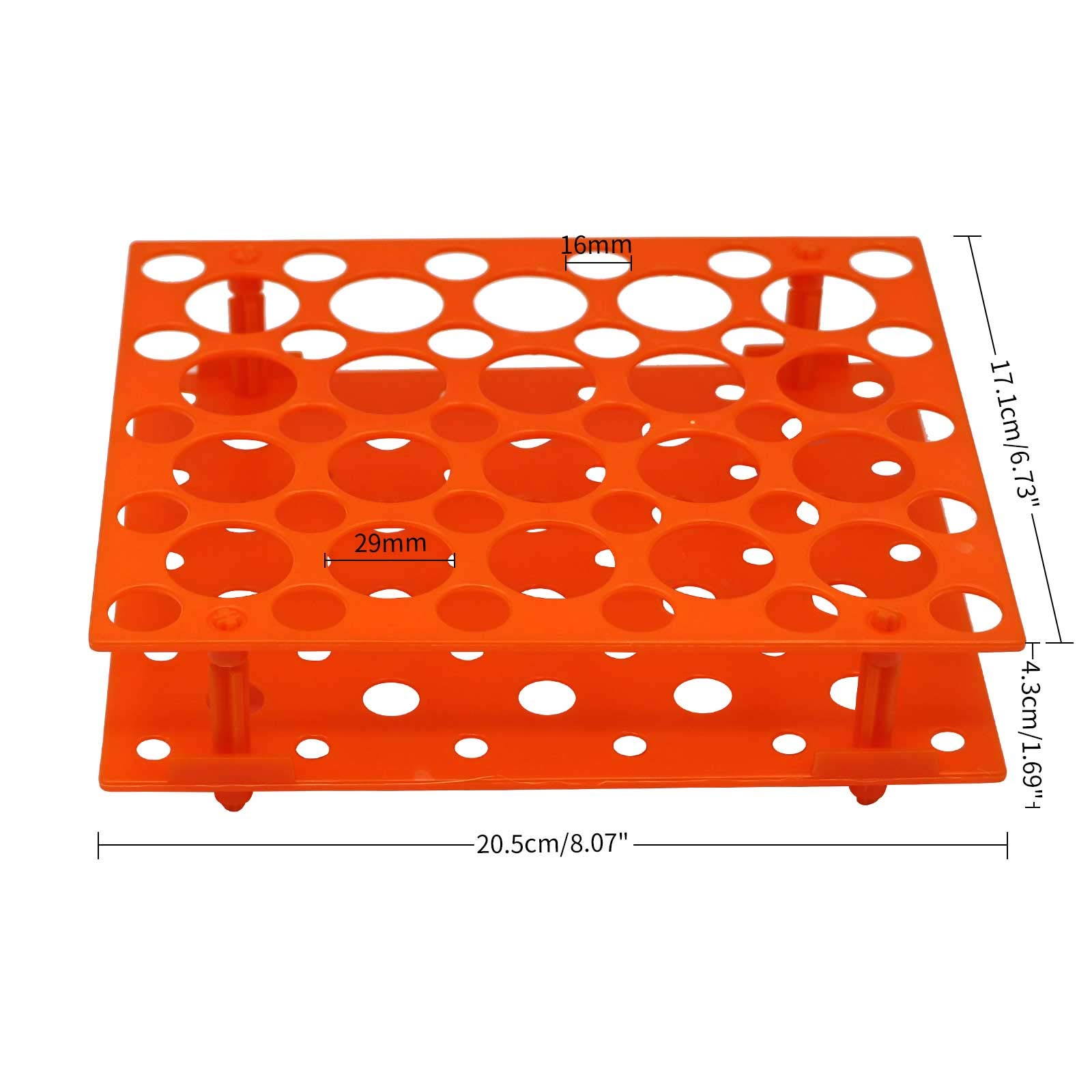 Centrifuge Tube Rack,2 Pieces Detachable Test Tube Rack Holder 50-Well Plastic Stand for 15ml 50ml Tube