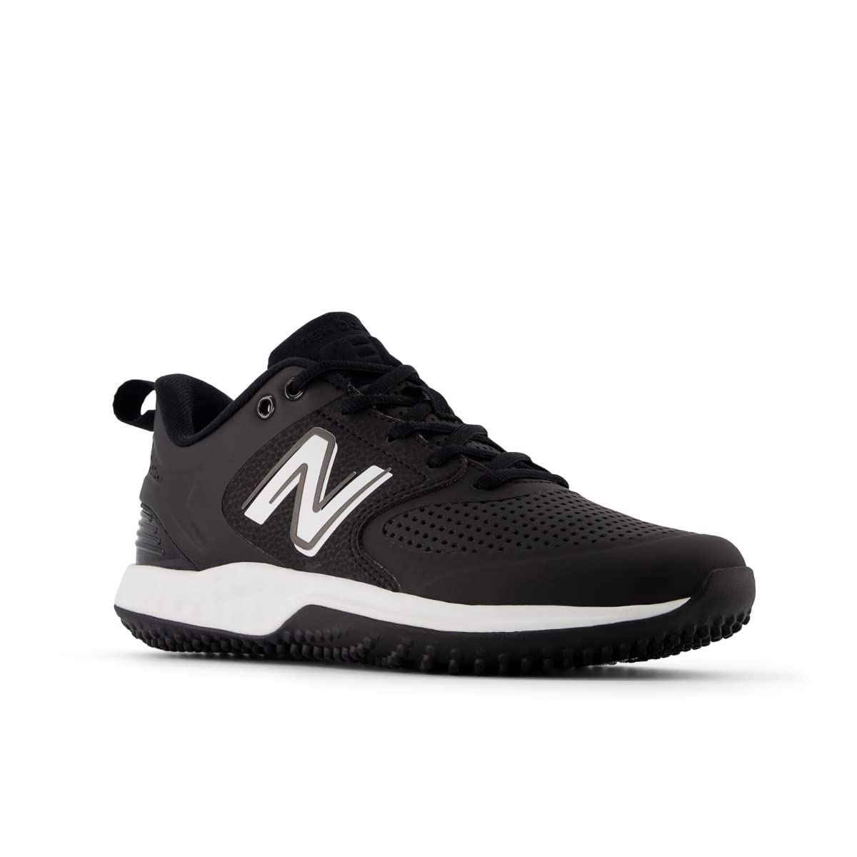 New Balance Women's Fresh Foam Velo V3 Turf-Trainer Softball Shoe, Black/White Synthetic, 8 Wide