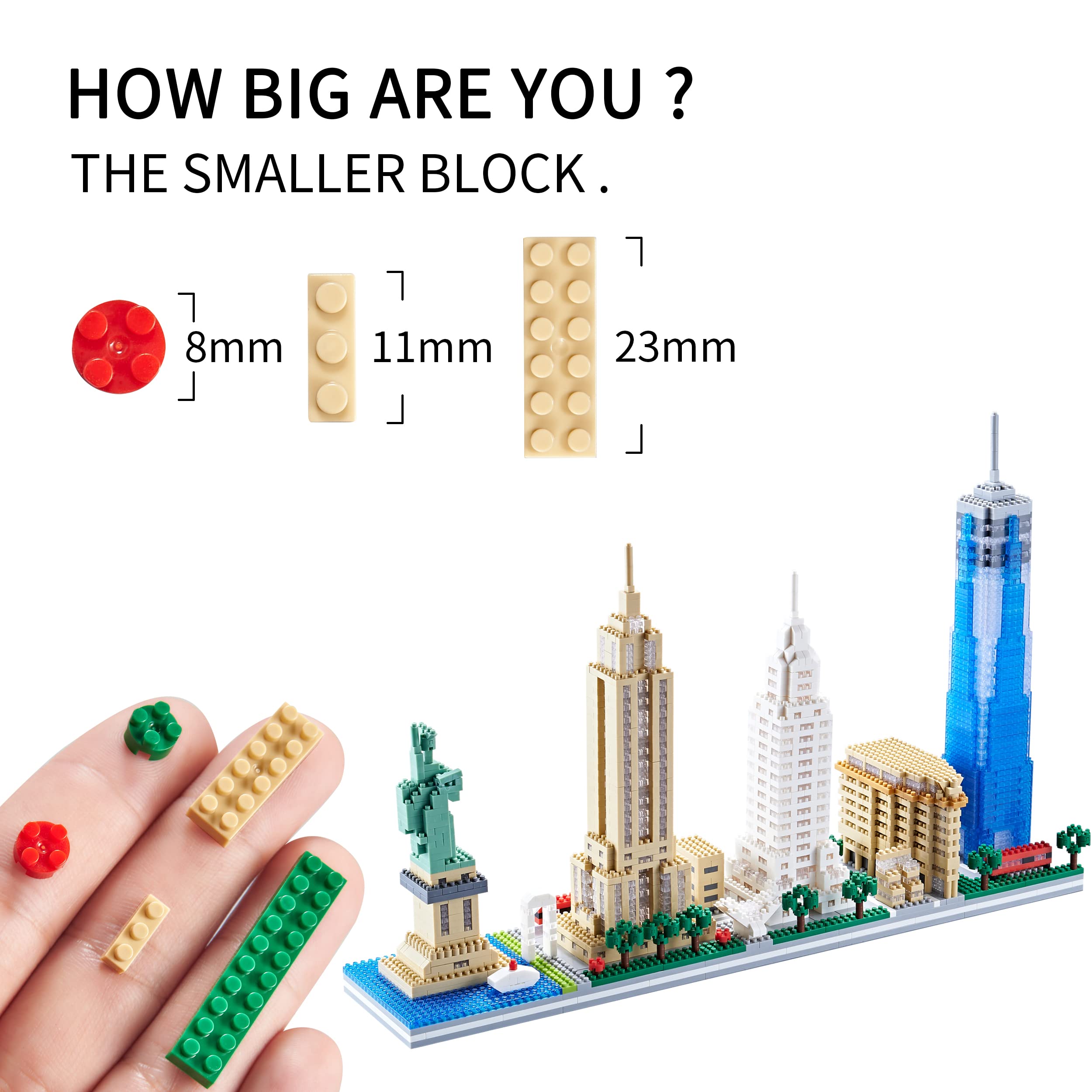 DOLBLOCK Architecture New York City Skyline Model Kit Micro Mini Blocks Building Skylines Collection Set for Adults and Kids Age of 14+ 3452 Pieces Bricks