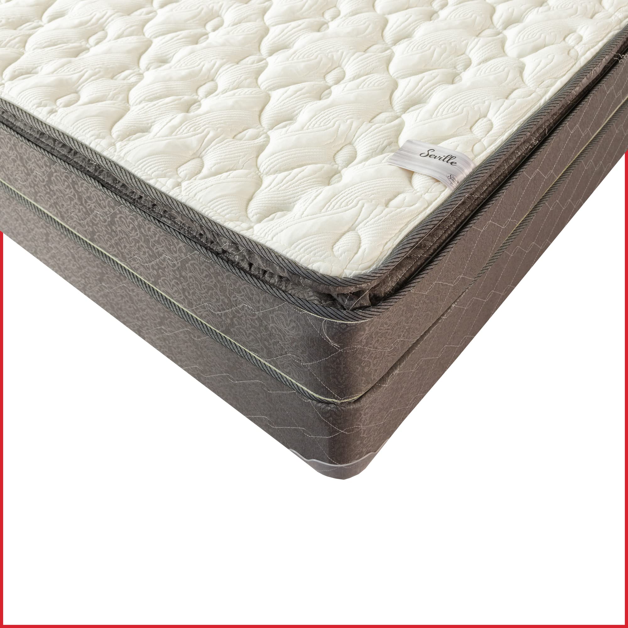 Nutan, 10-Inch Pillow Top Foam Encased Medium Plush for Advanced Back Support Mattress, Full