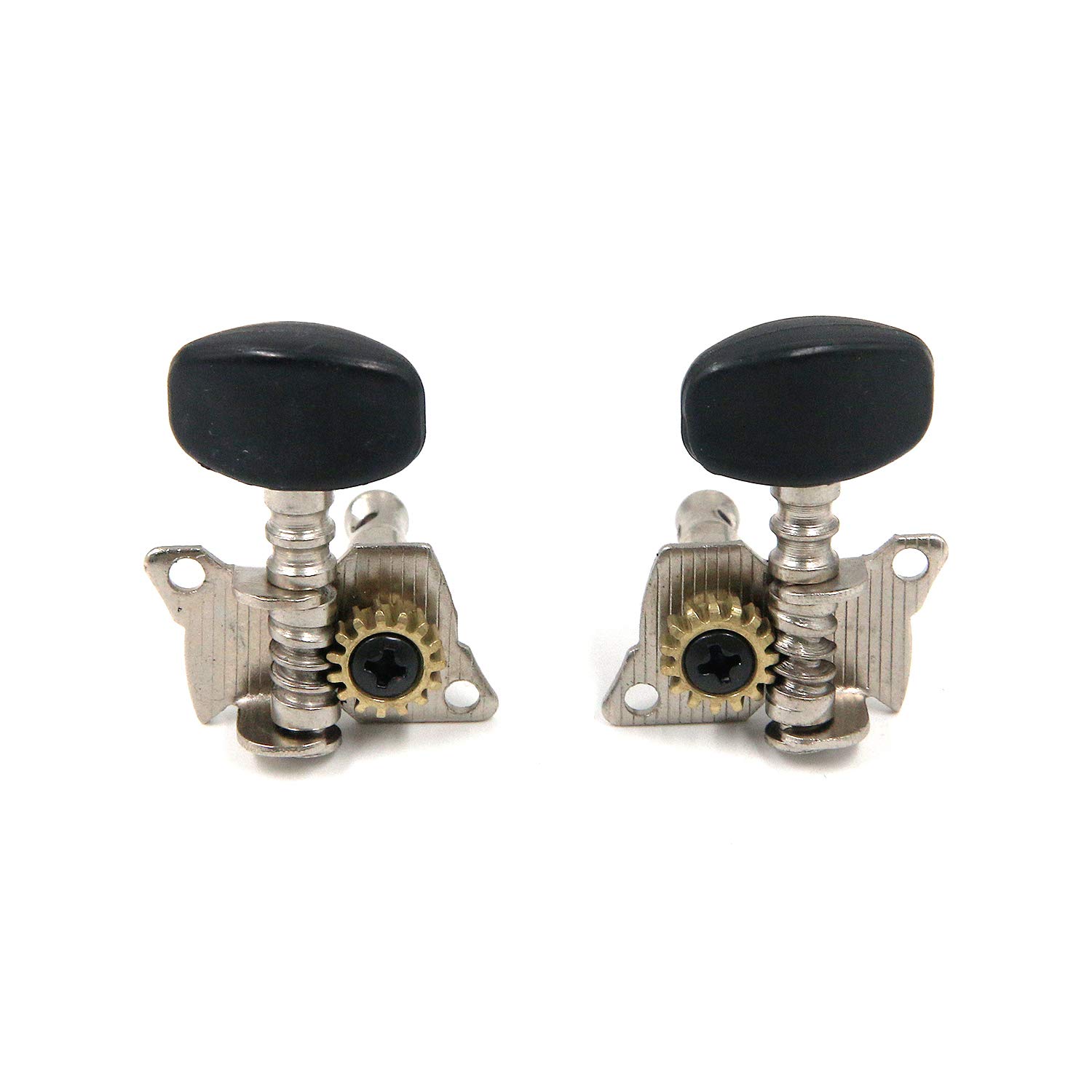 Geesatis Ukulele Tuning Pegs Black Ukulele Parts Tuning Pegs Machines Ukulele Replacement Accessories Tool, 4 pcs