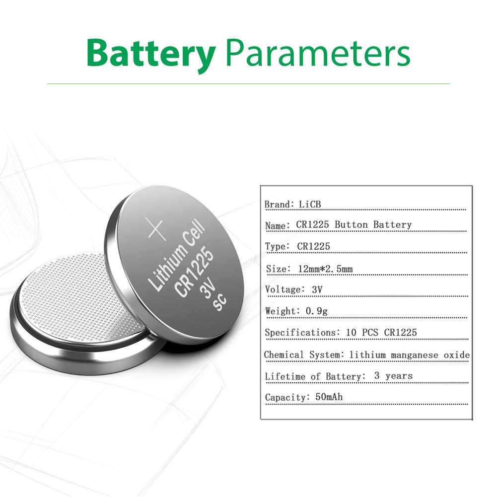 LiCB 10 Pack CR1225 3V Lithium Battery CR 1225