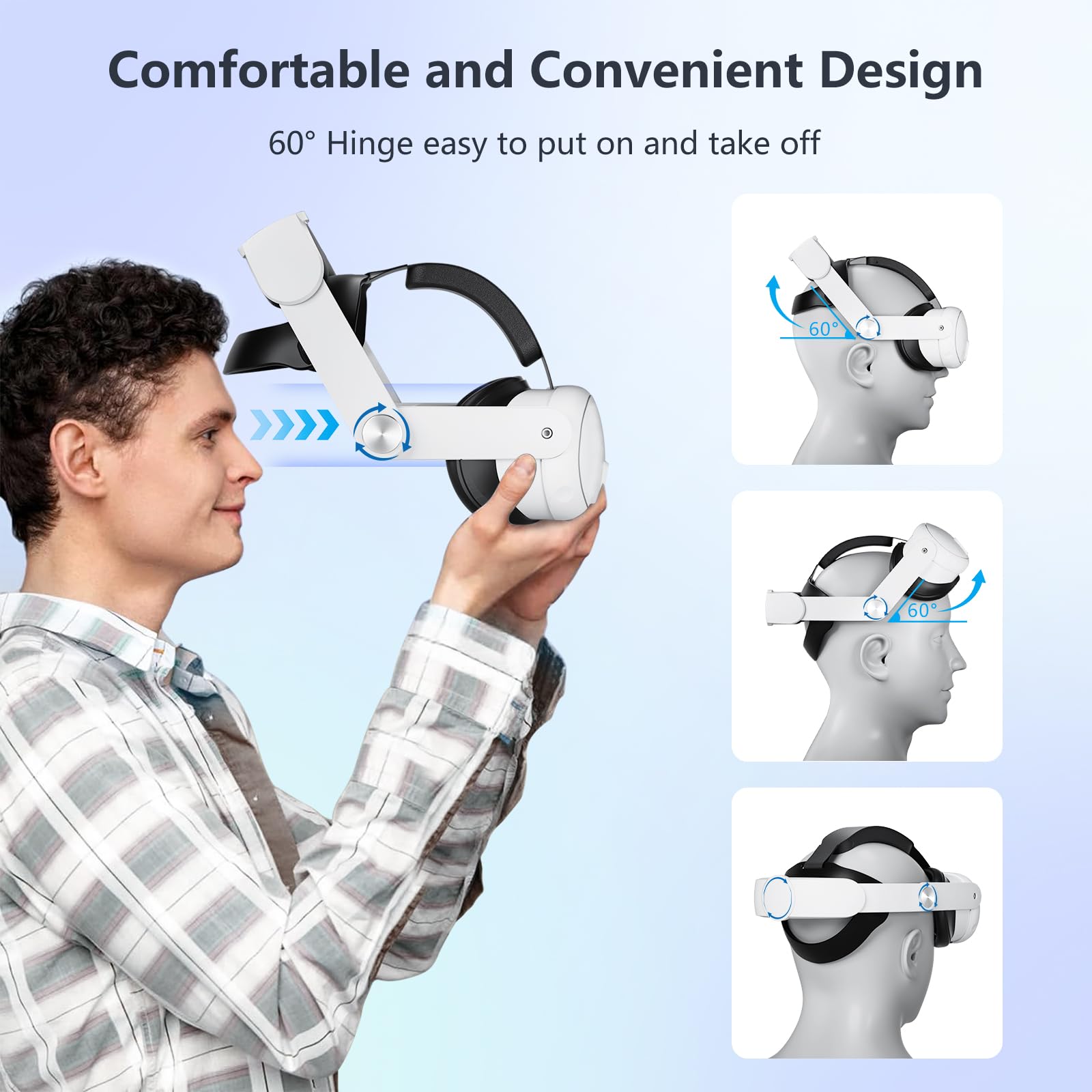 Aolukytech Head Strap for Oculus/Meta Quest 2, Replacement Elite Strap for Enhanced Support and Comfort Compatible with Oculus Quest 2, Pressure Reducing Strap Accessories Designed for Quest 2