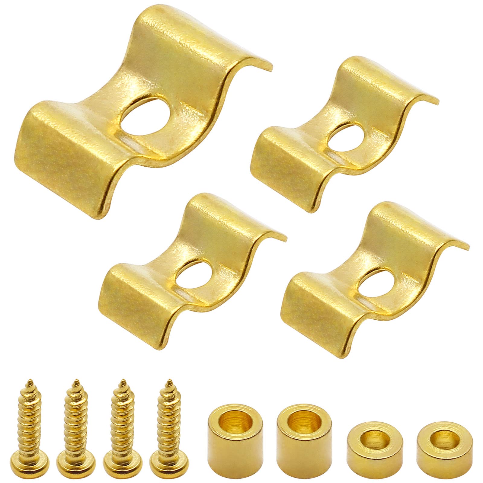 LifCratms 4Pack Guitar String Trees, Gold String Retainer Guides Compatible with Tele Guitar Stratocaster Strat with Mounting Screws
