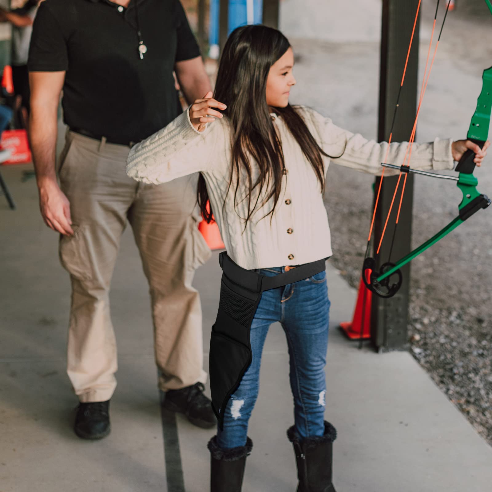 Archery Arrow Quiver For Arrows - Hip Quiver Waist Hanged Arrow Quiver Holder with Adjustable Belt & Pocket, Lightweight Foldable Hip Arrows Bag For Bow Hunting & Target Practicing