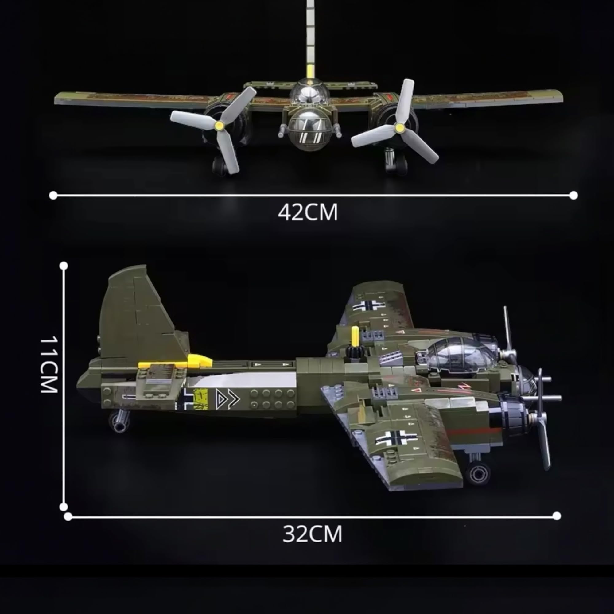 General Jim's WW2 Military Iron Empire Building Blocks Air Bomber JU88 - World War 2 Aircraft Fighter Plane Brick Building Set