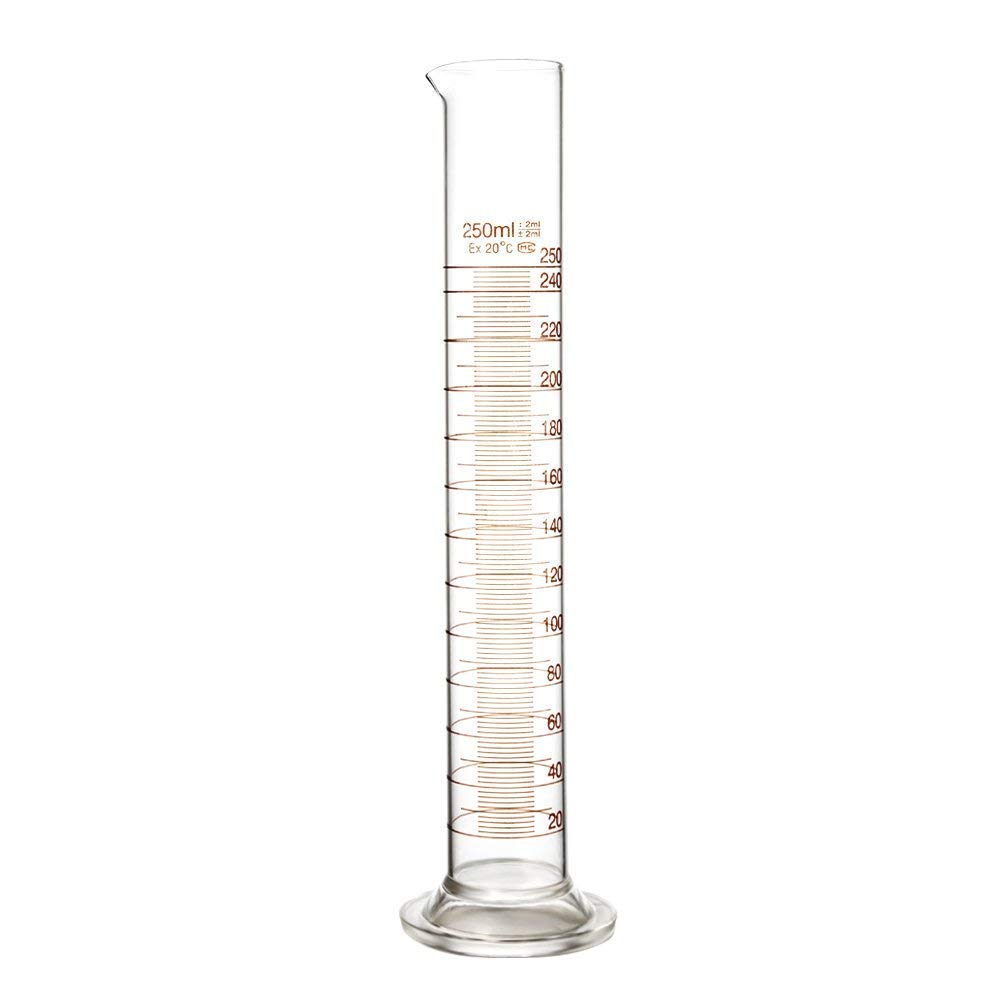 Borosilicate Glass 250ml Graduated Cylinder Measuring Cylinder