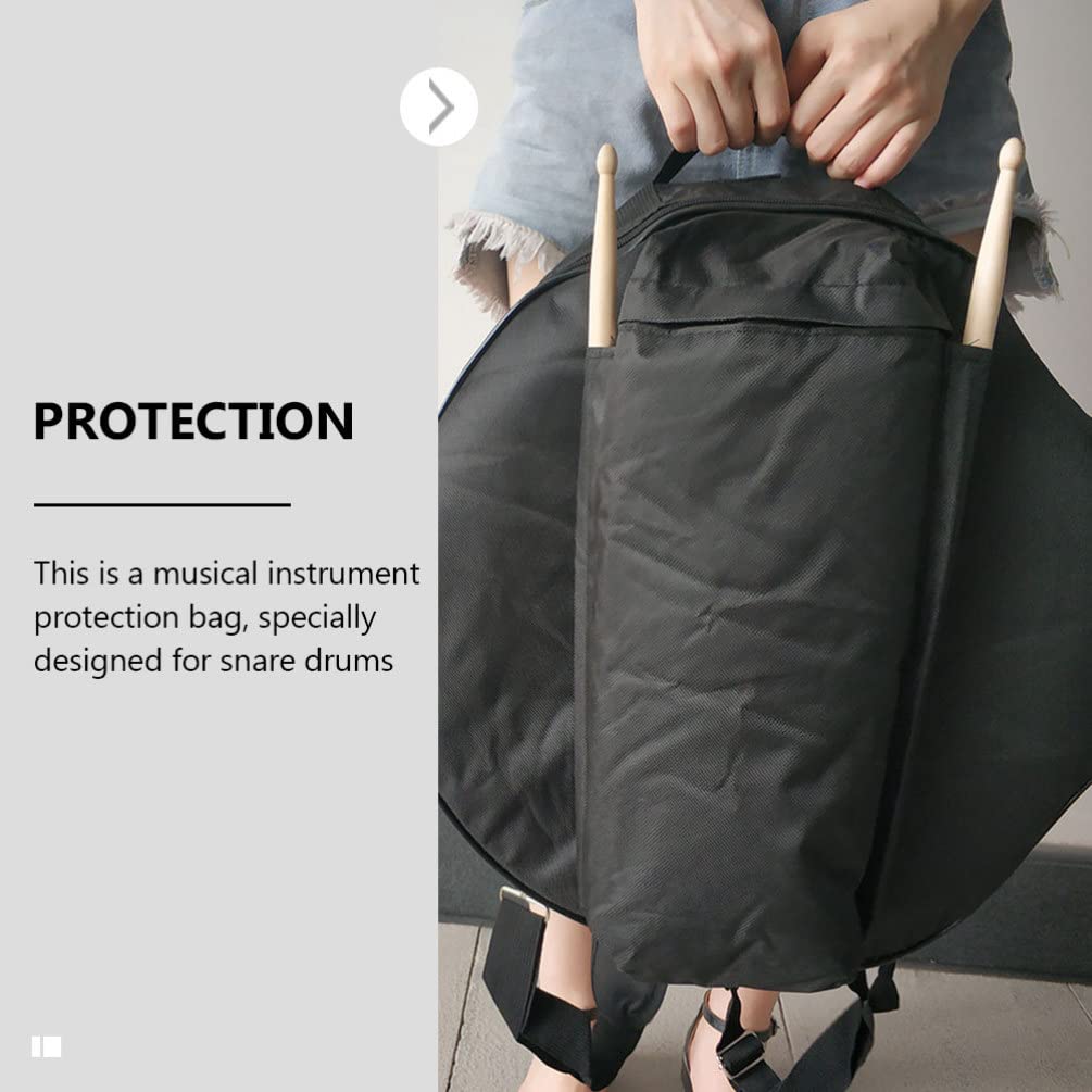 Drum Bag Snare Drum Bag Portable Oxford Cloth Drum Cases Backpack Snare Drum Accessories For Gigs Marching Band Storage And Transport 14inch Black