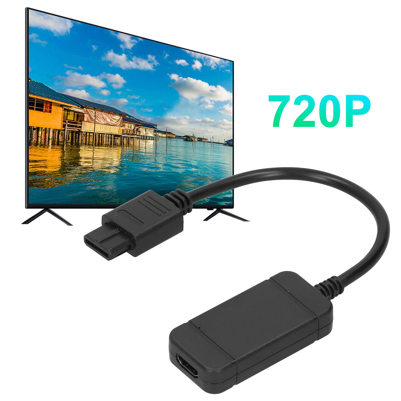 Game Console 720P Video to HD HDMI Converter Adapter Cable, for NGC/N64/SNES/SFC Game Consoles, for HDTV, Monitors, Projectors