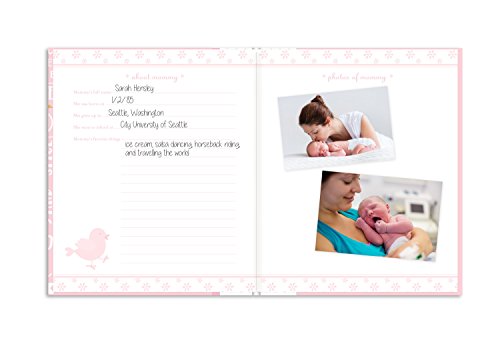 Lil Peach First 5 Years Dream Big Wordplay Baby Memory Book, Baby Keepsake Journal, Gift For New And Expecting Parents, 46 Fill In Pages, Pink