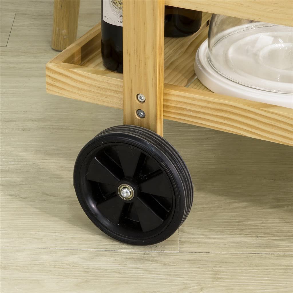 BHVXW Serving Trolley with Bottle Holder and a Removable Tray Kitchen Trolley Trolley Trolley Bar Cart