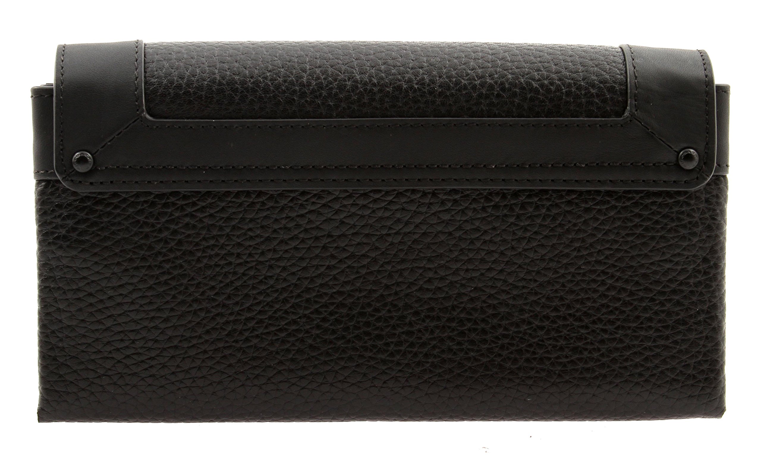 COACH Womens Pebbled Leather Coach Swagger Wallet Black One Size