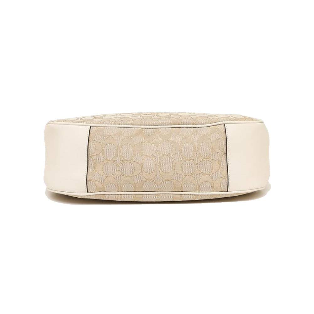 Coach ZIP SHOULDER BAG IN SIGNATURE JACQUARD, Light Khaki/Chalk/Imitation Gold, NS
