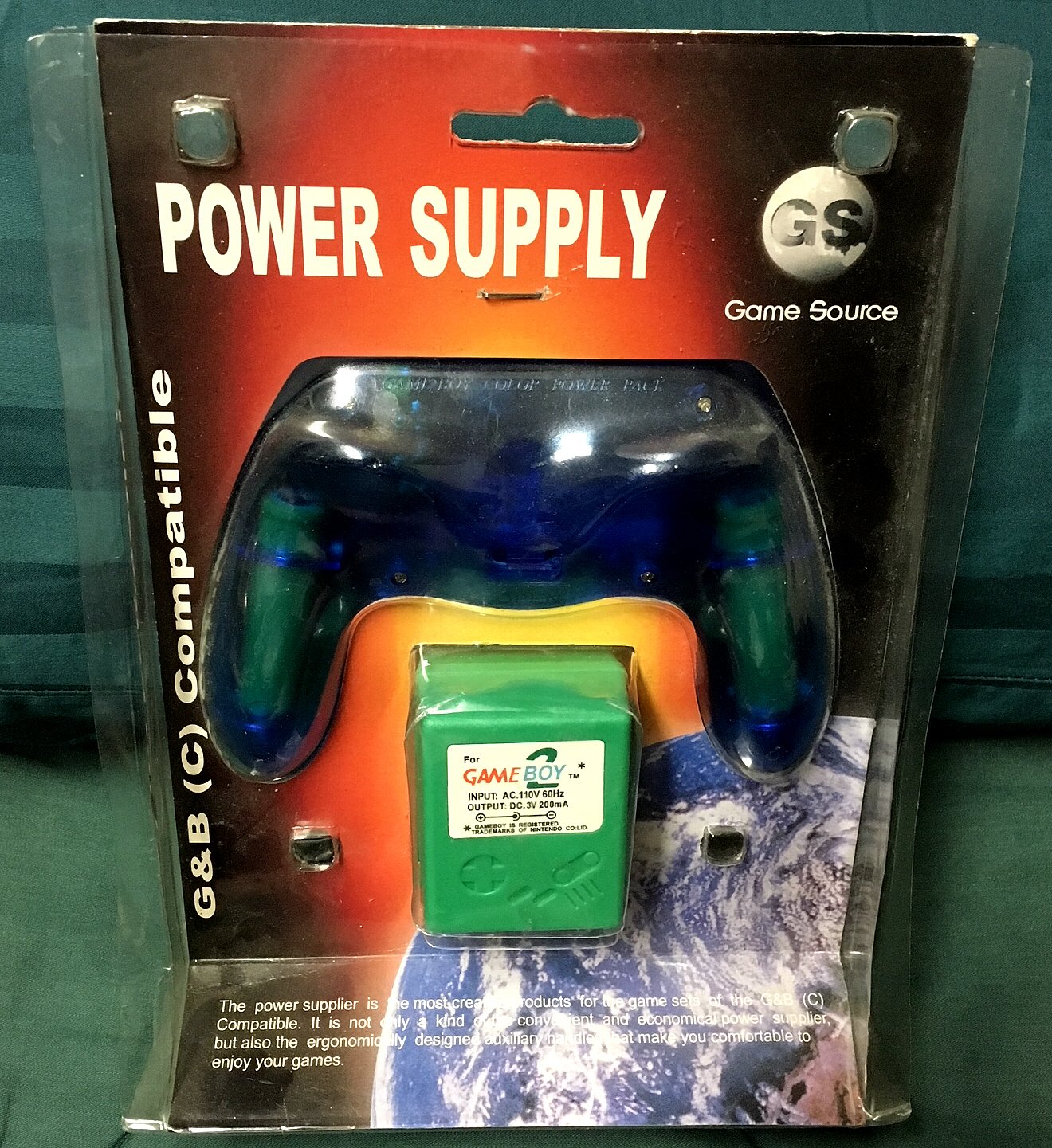 Game Source Power Supply + Pack for Nintendo GameBoy and GameBoy Color - Blue