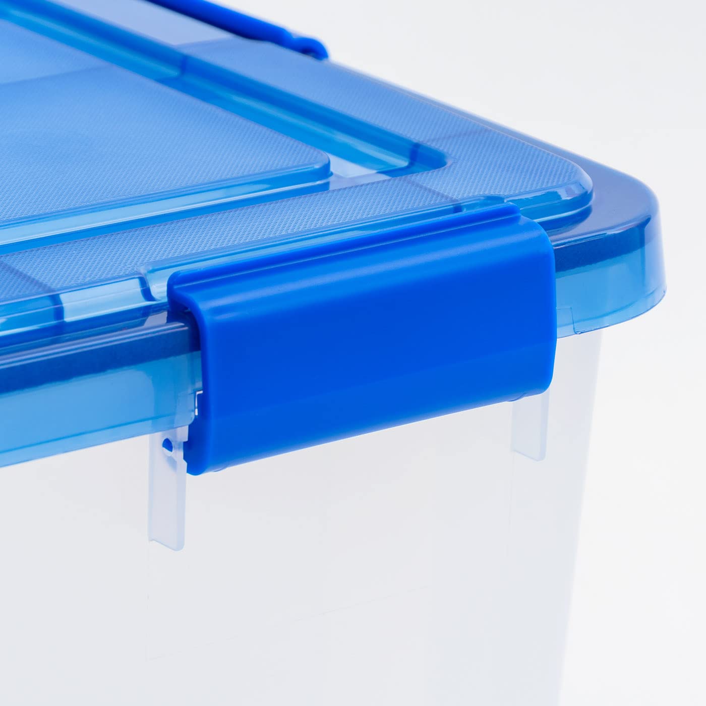 Iris 4Pack 62qt WEATHERPRO Airtight Plastic Storage Bin with Lid and Seal and Secure Latching Buckles