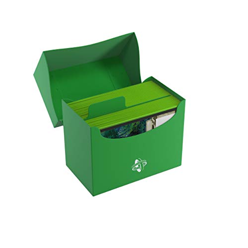 Gamegenic Side Holder 80+ Casual Deck Box | Double-Sleeved Card Storage with Flex Card Divider | Premium Card Game Protector | Cobra Neck Technology | Holds up to 80 Cards | Green Color | Made