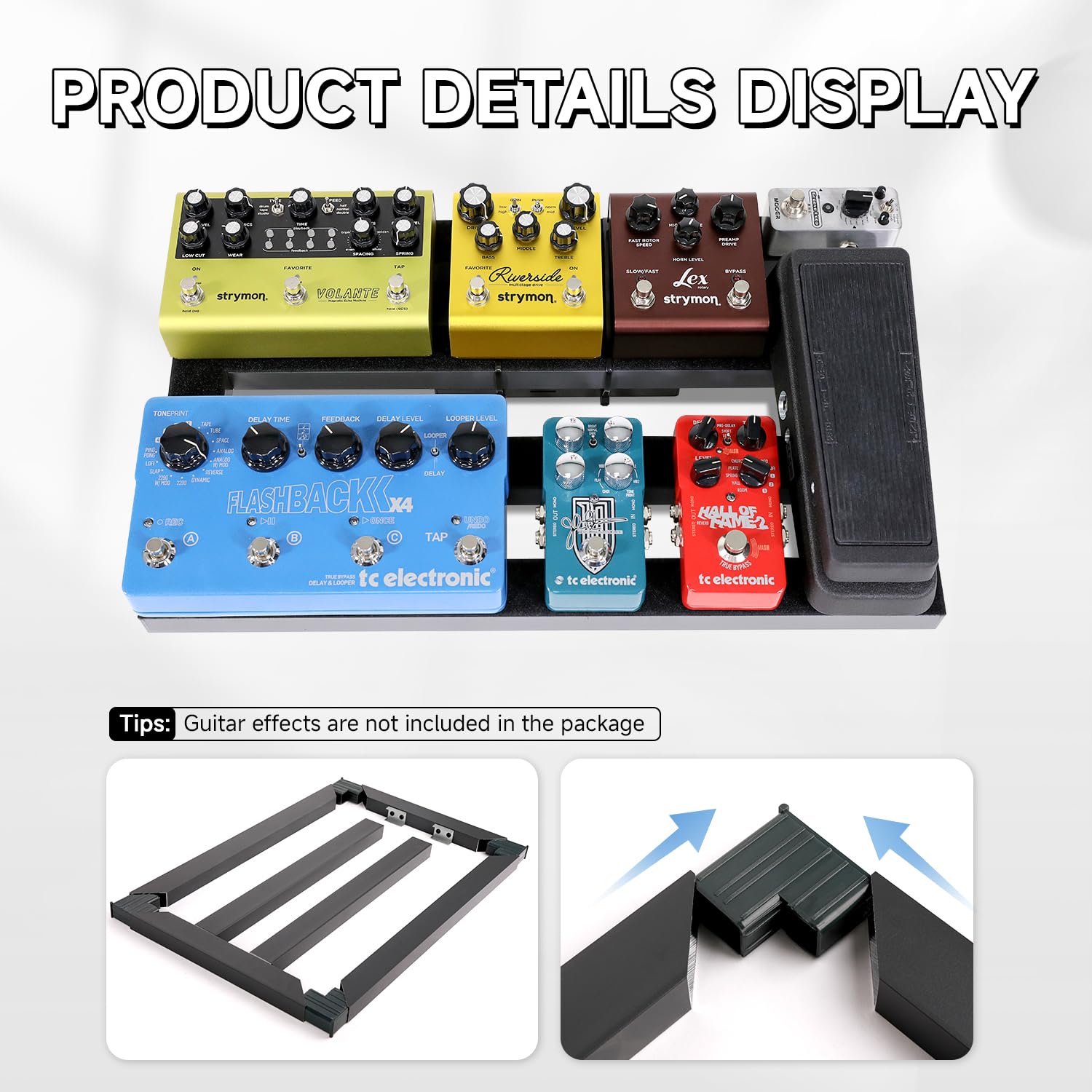 Ghost Fire Guitar Pedal Board Aluminum Alloy 1.76lb Super light Effect Pedalboard 19.8''x11.5'' with Carry Bag,SPL-04