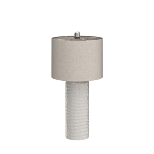 PORTRES 24.5" Modern Accent Ceramic Table Lamp Set of 2 for Bedroom White Desk Decor Bedside Lamps for Living Room Study Room Office Dorm Farmhouse Nightstand Lamp End Table Lamps
