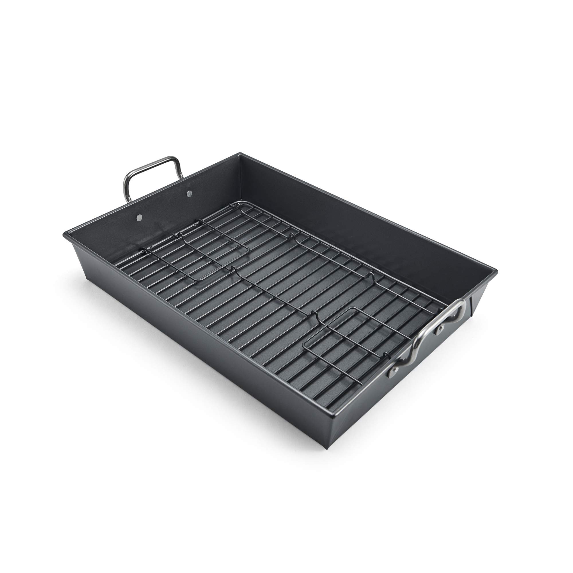 Chicago Metallic Professional Non-Stick Roaster with Handles and Non-Stick Rack, 17-Inch-by-12-Inch