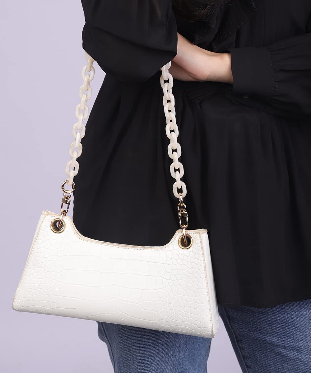 Chargances Resin Handbag Chain Strap 60cm Length Purse Chain Cross-Body Bag Chain Strap with Mental Clasp for Women Girls