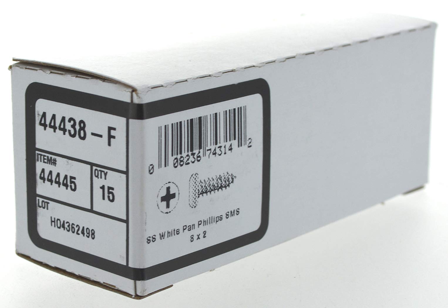 Hillman 44445 8 x 2-Inch White Pan Head Phillips Sheet Metal Screw, Stainless Steel, 15-Pack