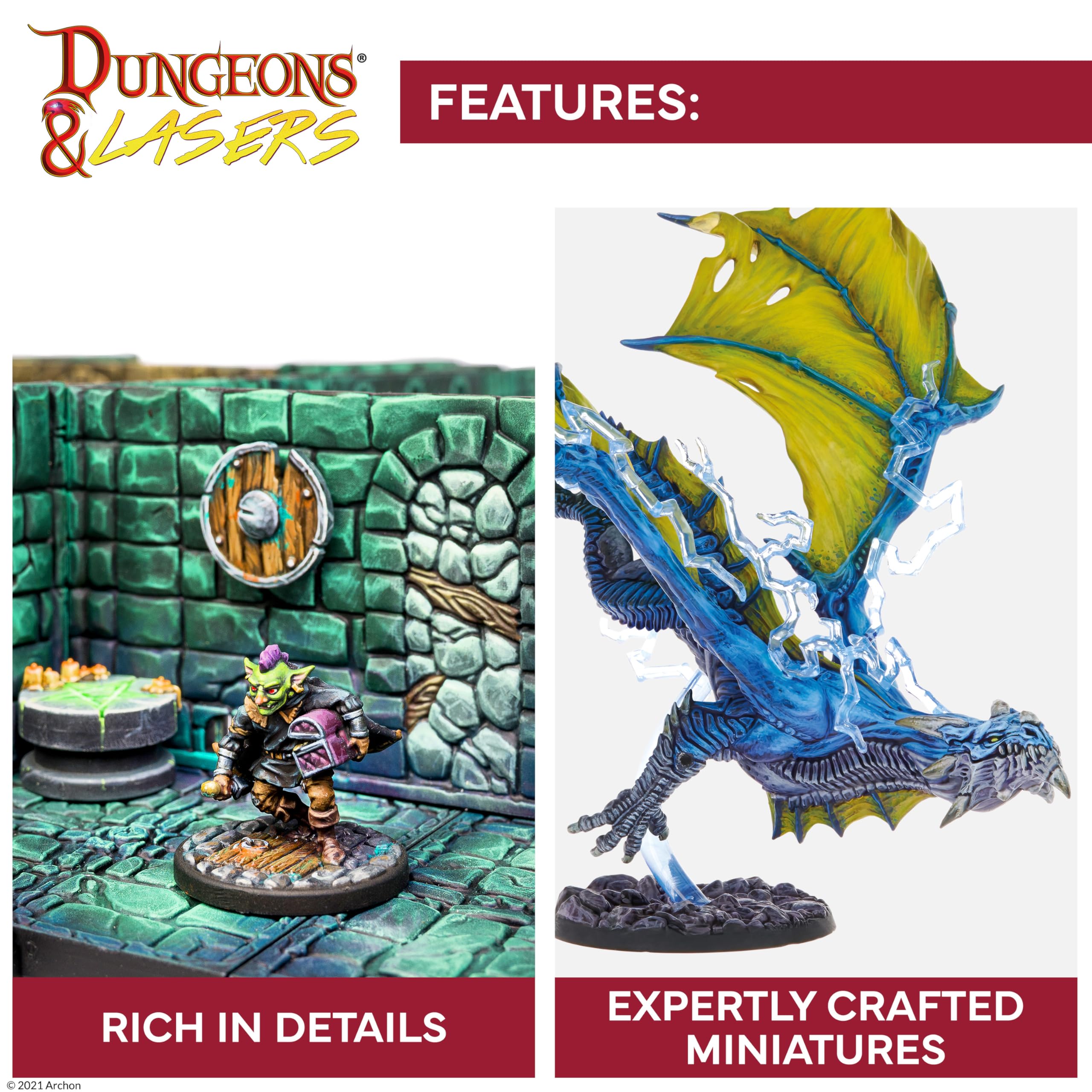 Dungeons & Lasers Fantasy Customization Bits for DND Terrain - 70 Pieces of D&D Accessories and Props for 5E Tabletop RPG Games - Unpainted, Unassembled - for Ages 14 Years and up