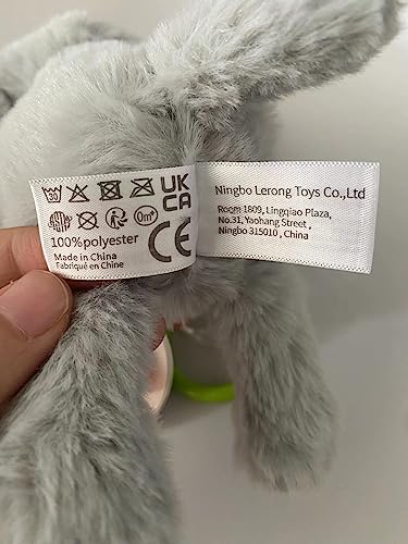 Apricot Lamb Baby Stroller or Car Seat Activity and Teething Toy, Features Plush Elephant Character, Gentle Rattle Sound & Soft Teether, 8.5 Inches